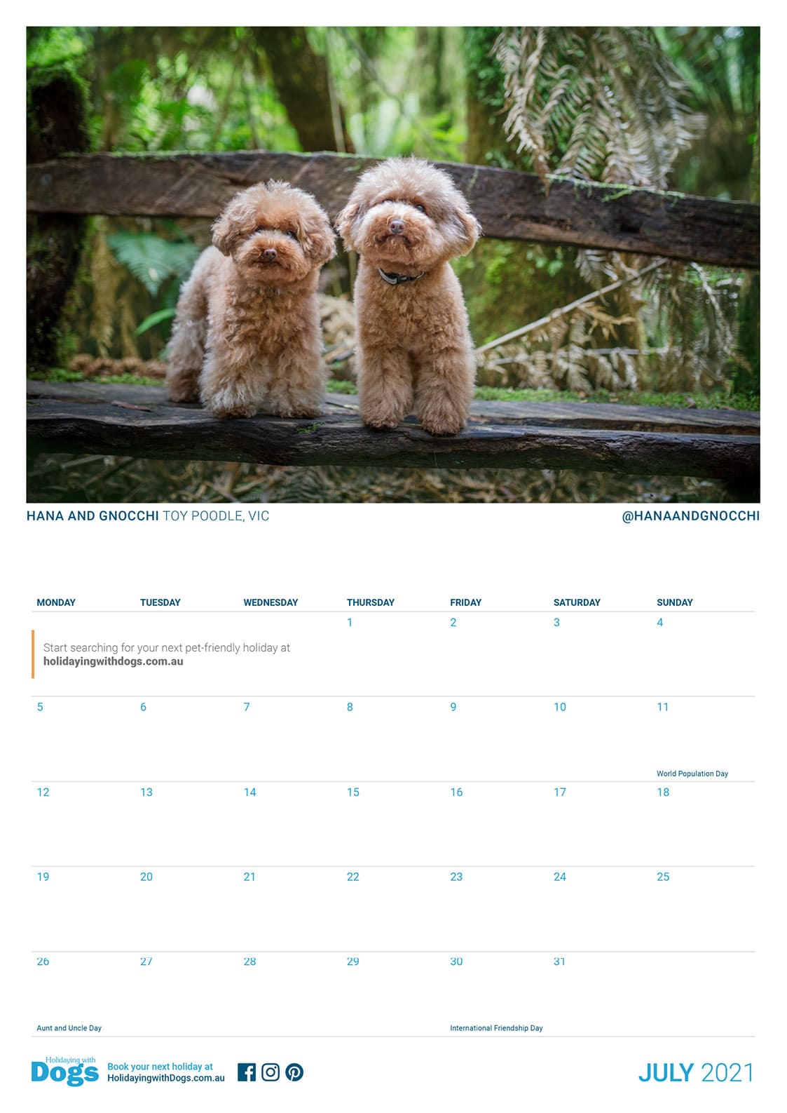2021 Holidaying with Dogs Calendar - Holidaying With Dogs