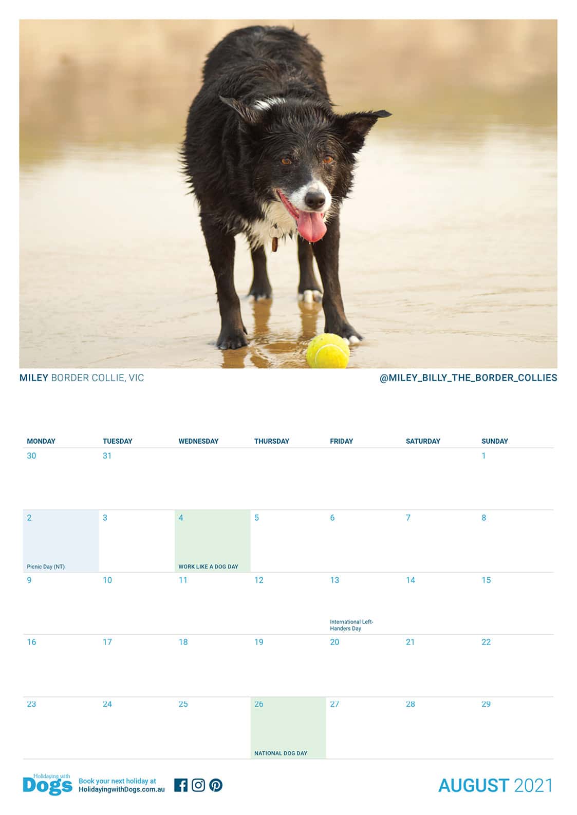 2021 Holidaying with Dogs Calendar - Holidaying With Dogs